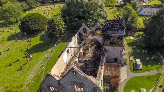 Target of £50,000 for first phase of rebuilding church ravaged by fire ...