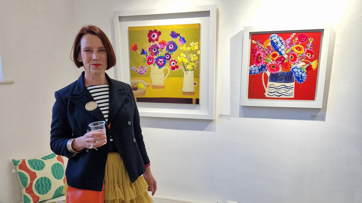 Artist Emma Dunbar speaks at exhibition opening in Farnham ...