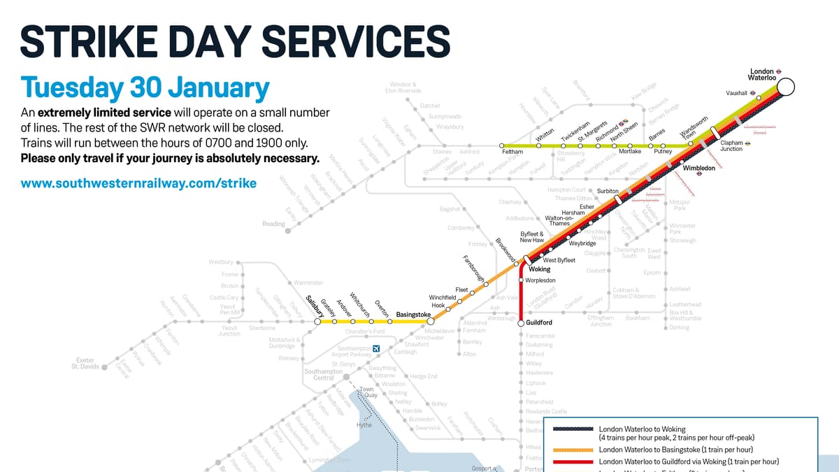 No trains on Alton or Portsmouth lines during Tuesday strike action ...