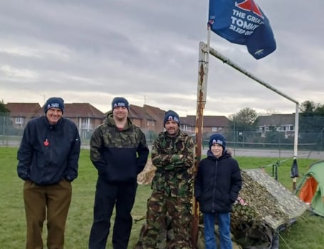Hardy Petersfield quintet sleep rough for homeless military veterans ...