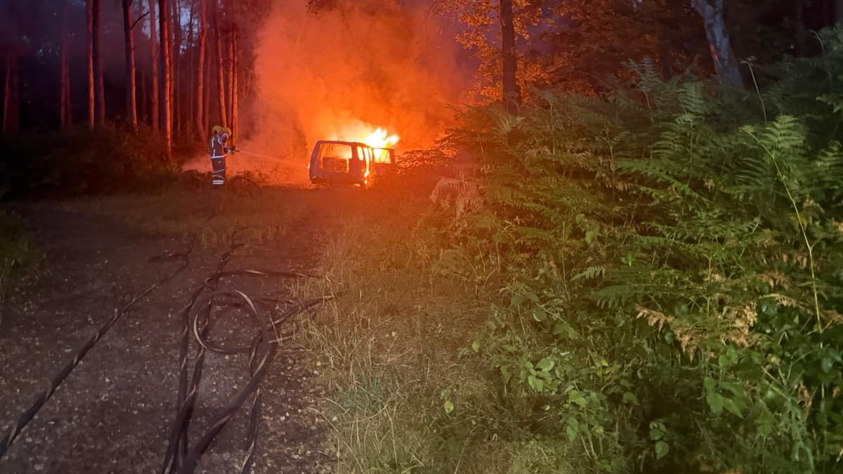 Disbelief as car set alight in woodland near Bordon amid severe fire ...